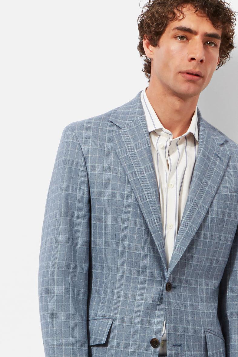 Mid Blue Prince of Wales Check Jacket