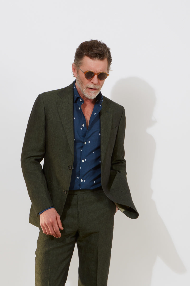 Chapman Jacket – Dark Olive Linen