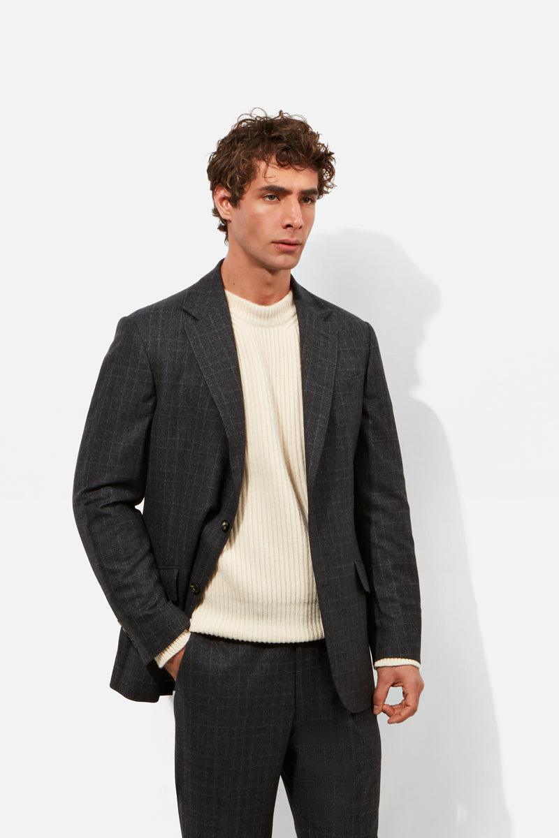 Chapman Jacket - Dark Grey Wool Prince of Wales Check